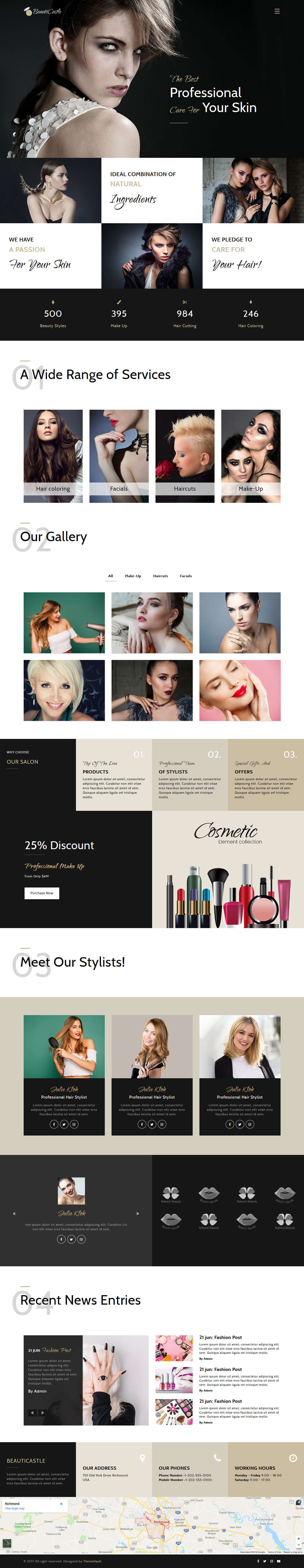 BeautiCastle - Free Beauty Salon Website Design Template | ThemeVault